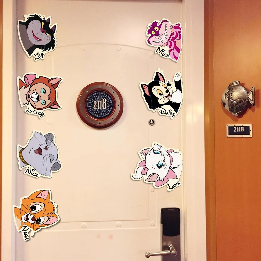 Custom Name Disney Cat Magnets, Disney Cats Magnets, Cas Lovers Gift ...