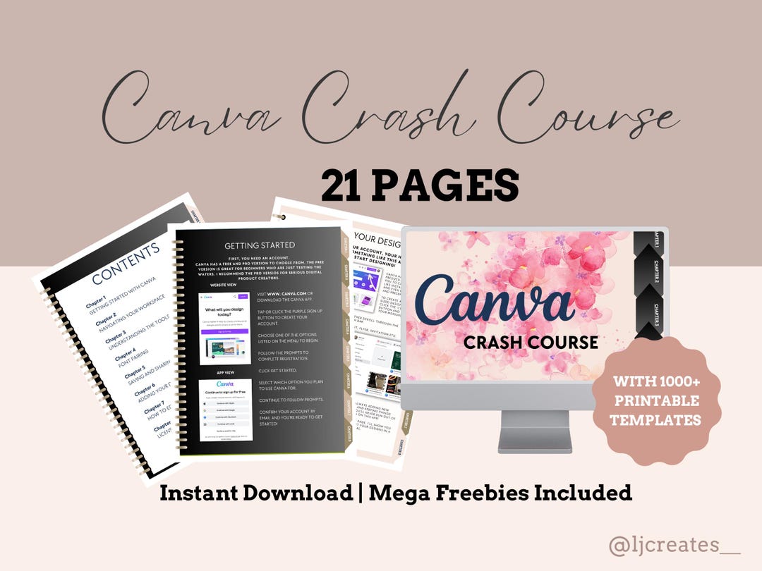Canva Crash Course 1000 Printable Freebies Master Canva & Boost Your Creativity - Etsy