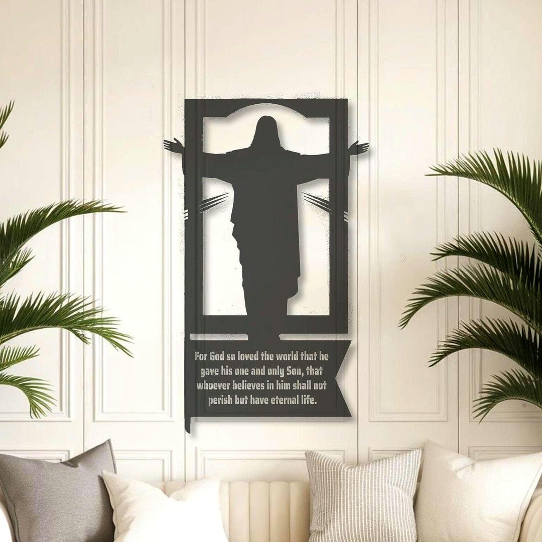Bible Verse Metal Wall Sculpture Jesus Wall Hangings Christian Bible ...