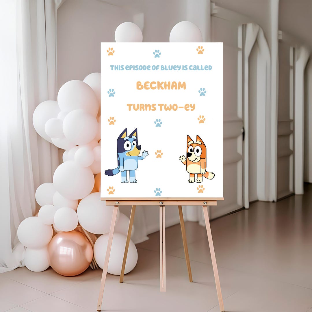 Editable Blue Dog Themed Welcome Sign Birthday Sign This Episode of ...