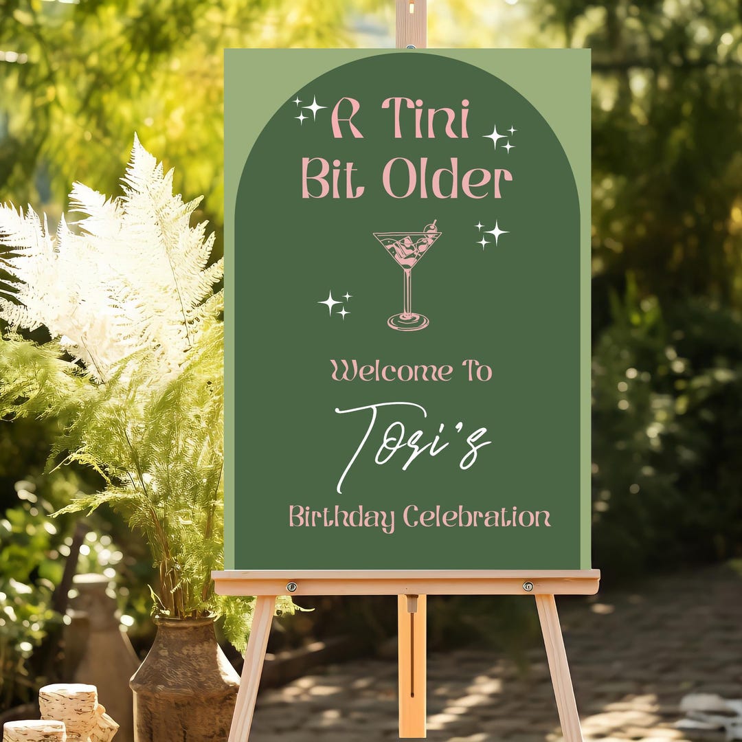Editable Tini Bit Older Welcome Sign - Birthday Party Welcome Sign - Etsy