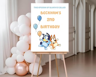 Editable Blue Dog Themed Welcome Sign Birthday Sign This Episode of ...