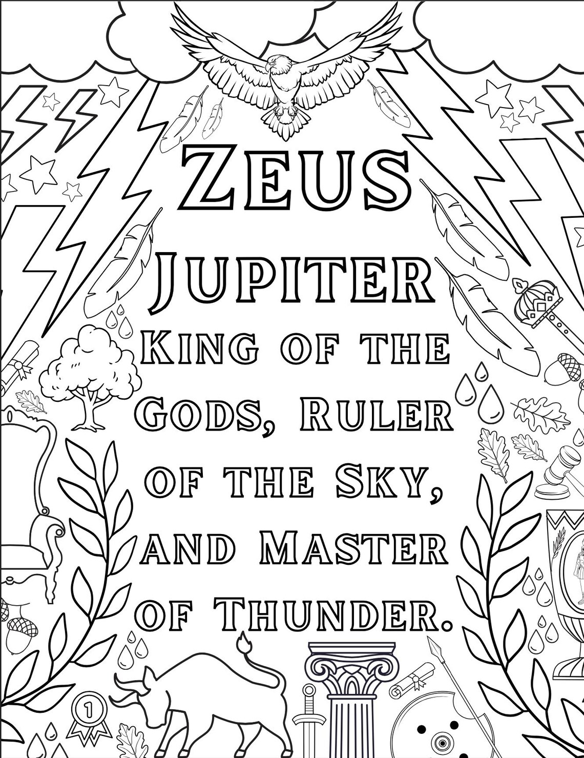 12 Olympian (greek) God Coloring Pages - Etsy