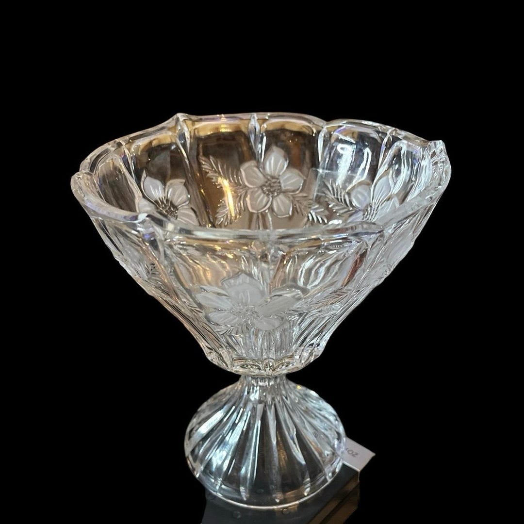 Toscany Lead Crystal Compote Footed Bowl - Etsy