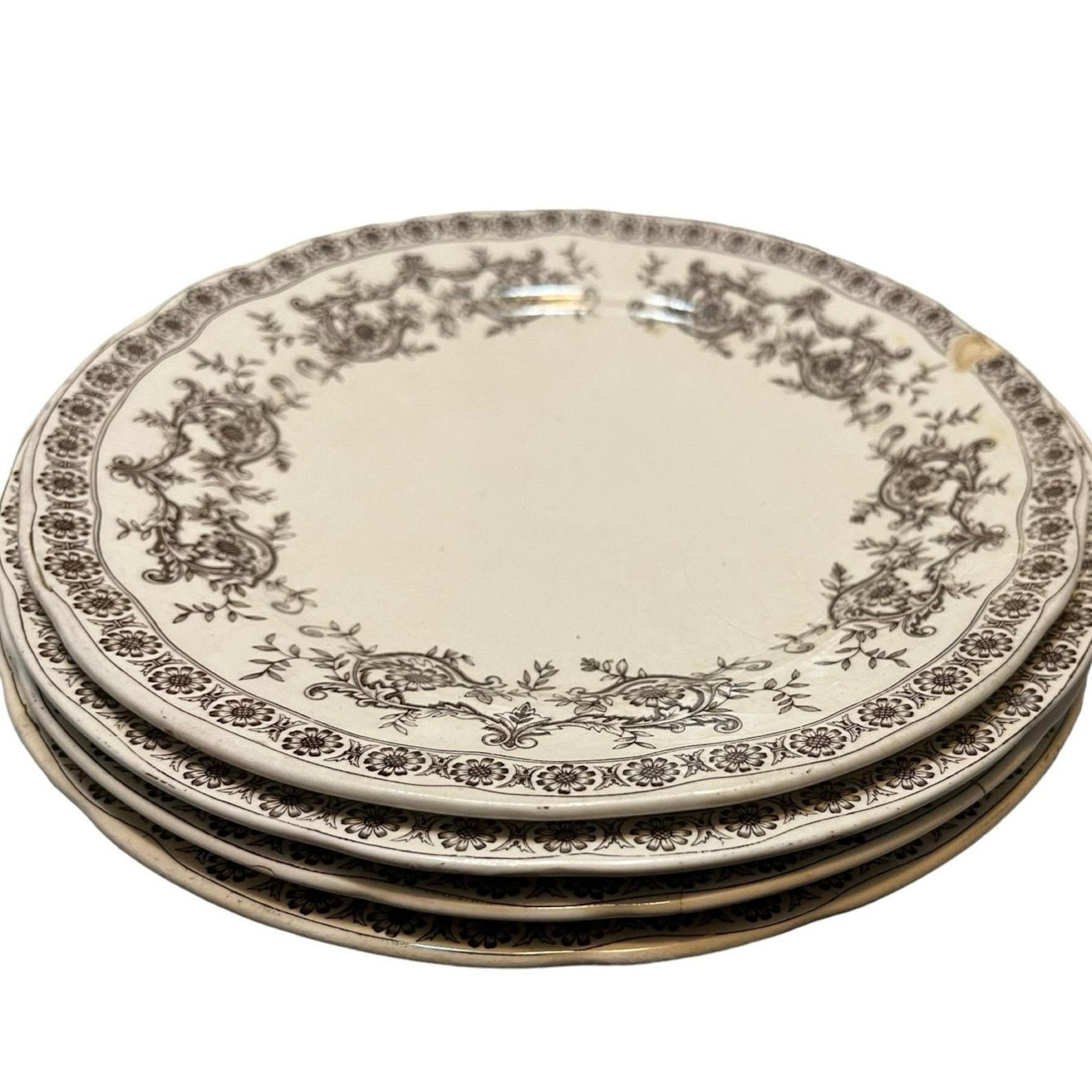 Antique Ridgways Royal Semi Porcelain Brown and White Serving Dish and ...