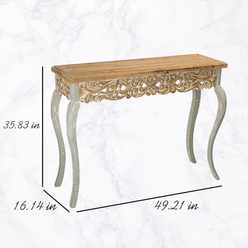 Solid Wood Console Table Rustic Style Console Table Square Coffee Table ...