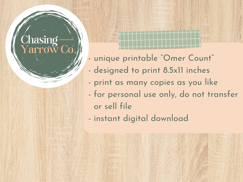 Count the Omer Printable: Shavuot Activity Calendar (digital Download ...