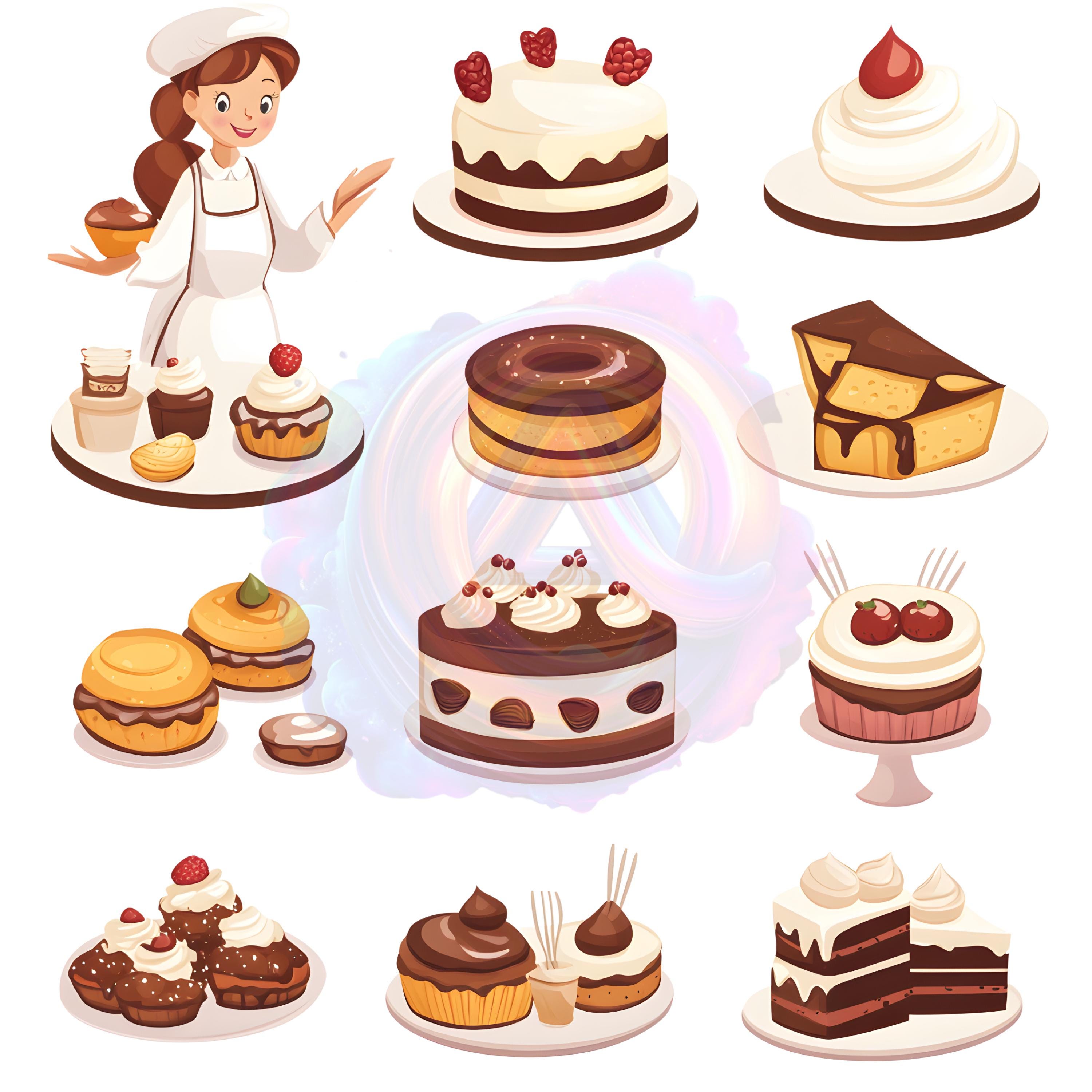 Digital Clipart, High Quality |bakery Cakes |beautiful Colours |20 No ...