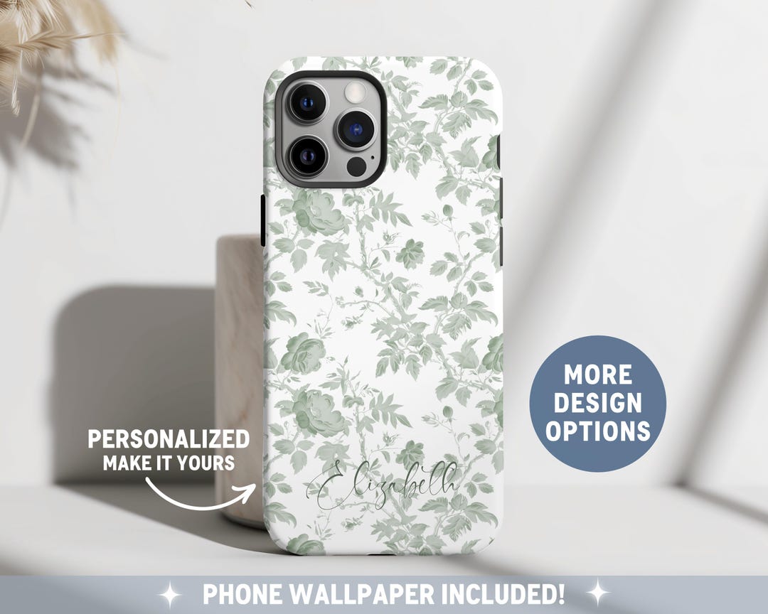 Custom Name Phone Case Floral Personalize Flower Phone Case Cottagecore ...