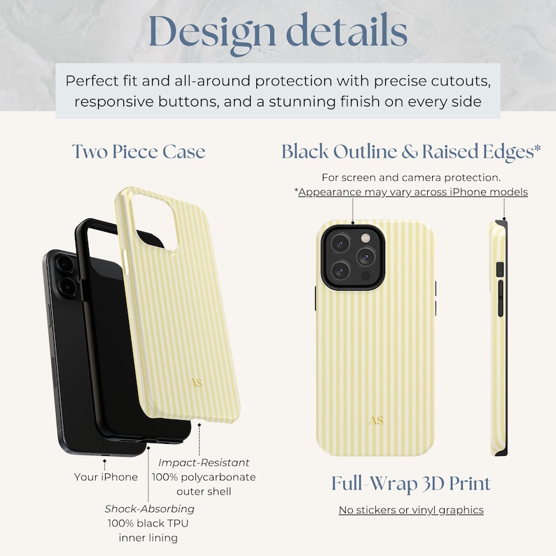 Personalized Yellow Phone Case Custom Monogram iPhone Case Aesthetic ...