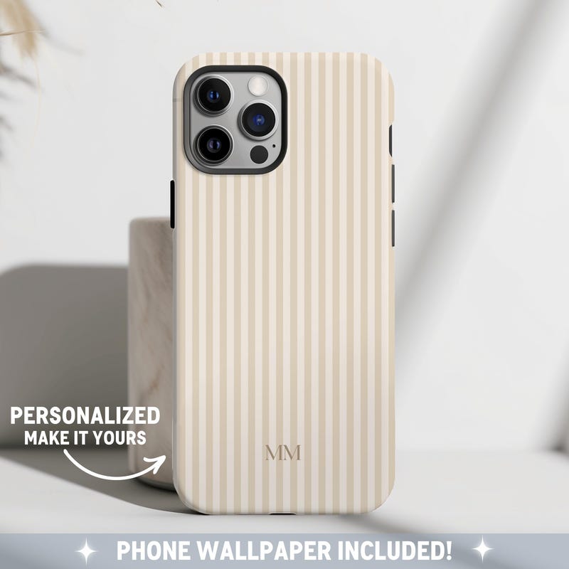 Brown Striped Phone Case - Etsy