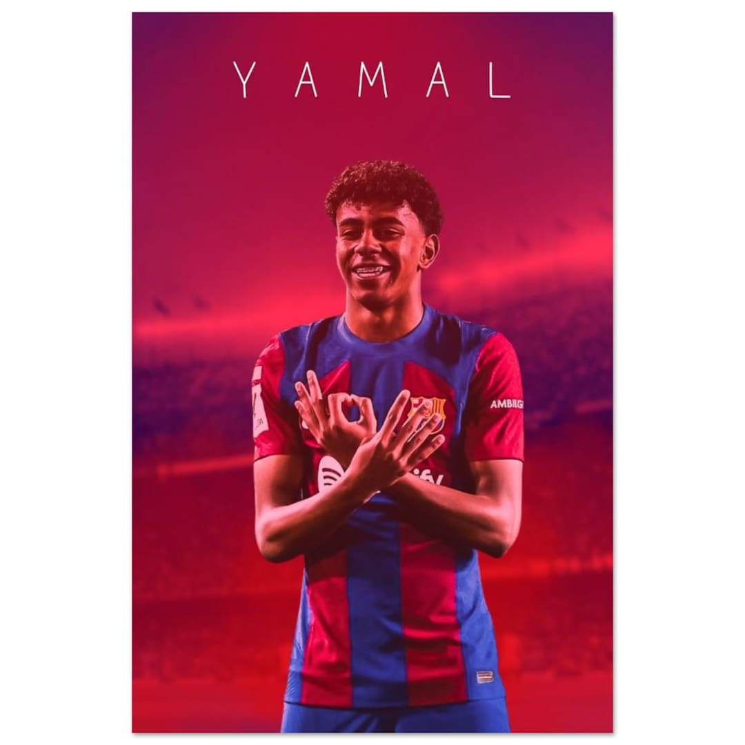 Lamine Yamal Barça Poster | FC Barcelona Wall Art | Póster De Lamine ...