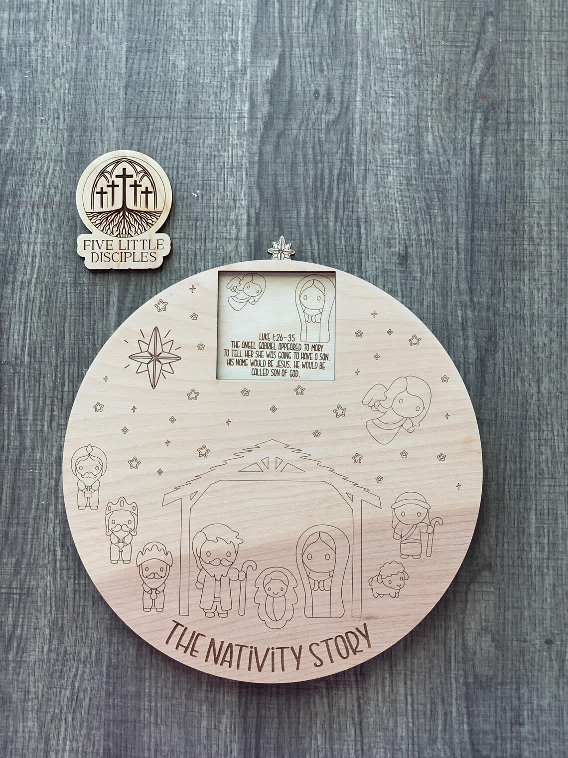 Nativity Christmas Story Rotating Wheel - Birth of Jesus Toy - Nativity ...