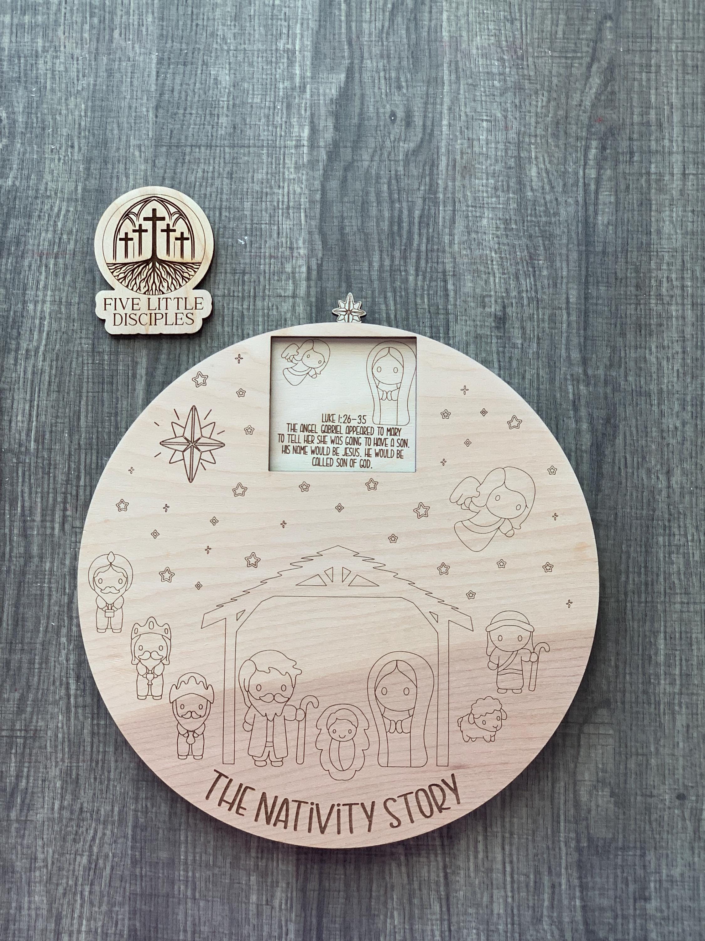 Nativity Christmas Story Rotating Wheel Birth of Jesus Toy Nativity Toy ...