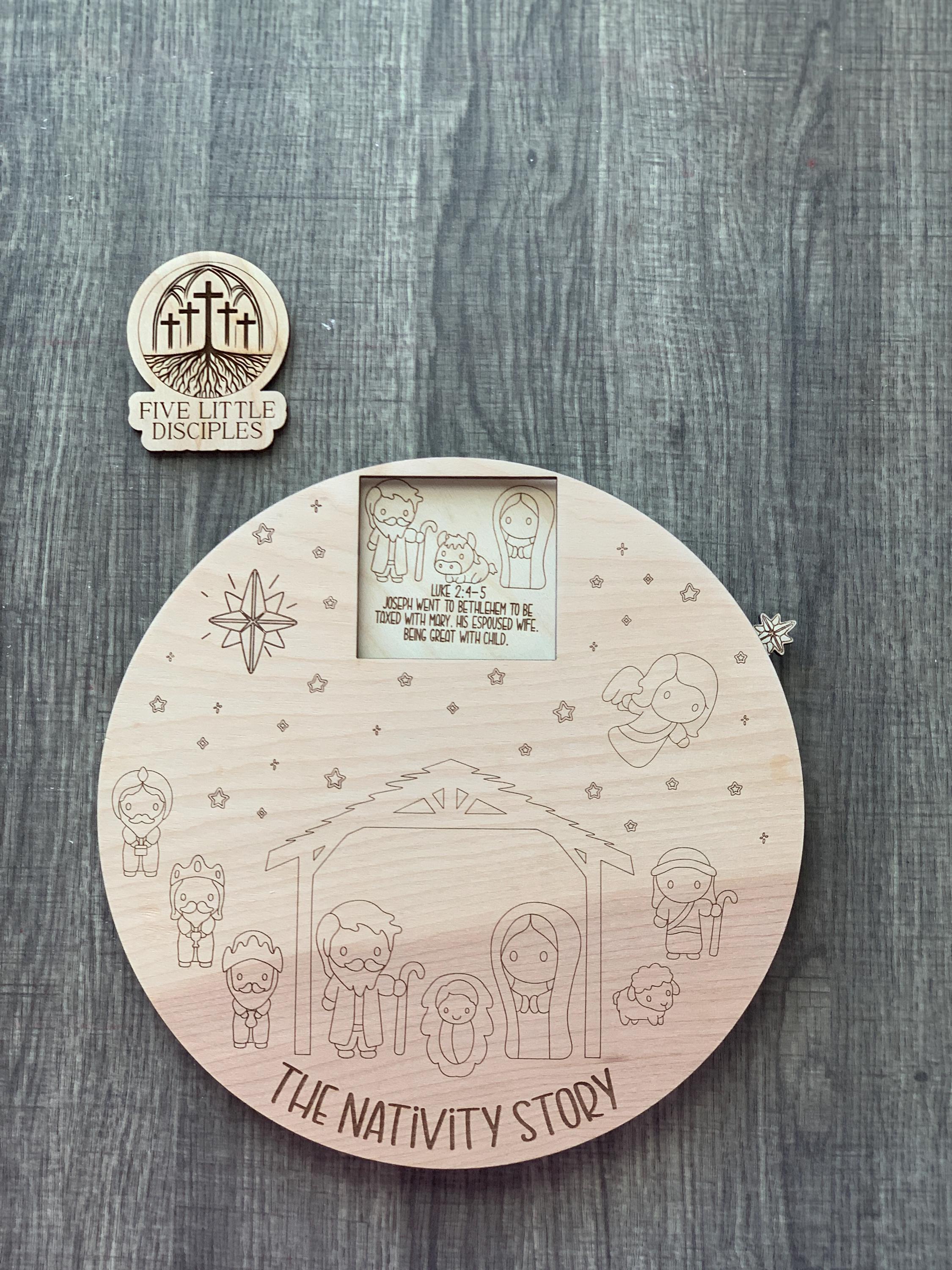 Nativity Christmas Story Rotating Wheel - Birth of Jesus Toy - Nativity ...