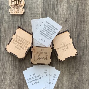 A Believer's Identity in Christ Wooden Card Box With Bible Verse's ...
