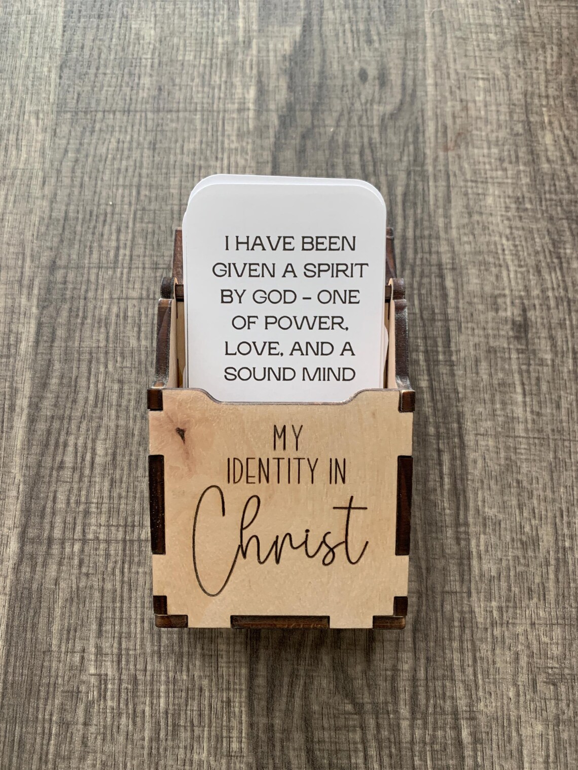 A Believer's Identity in Christ Wooden Card Box With Bible Verse's ...