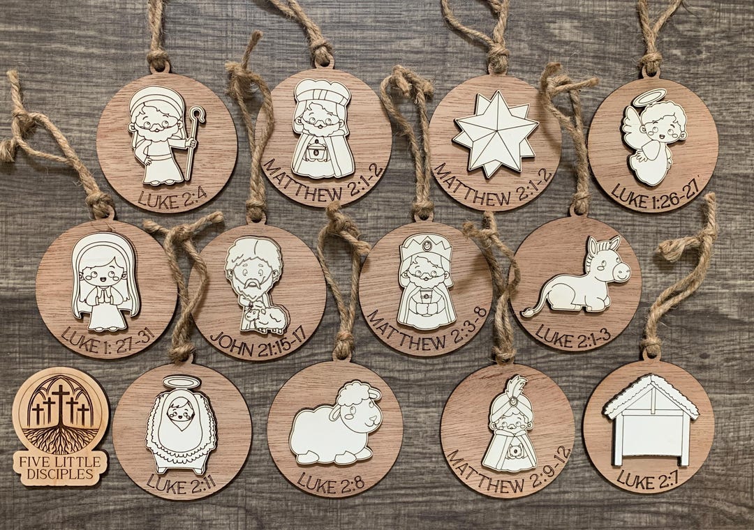 12 Days of Christmas Nativity Ornament Set - Story of Jesus' Birth ...