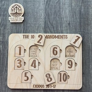 The 10 Commandments Wooden Puzzle - Bible Learning Tool - Christian ...