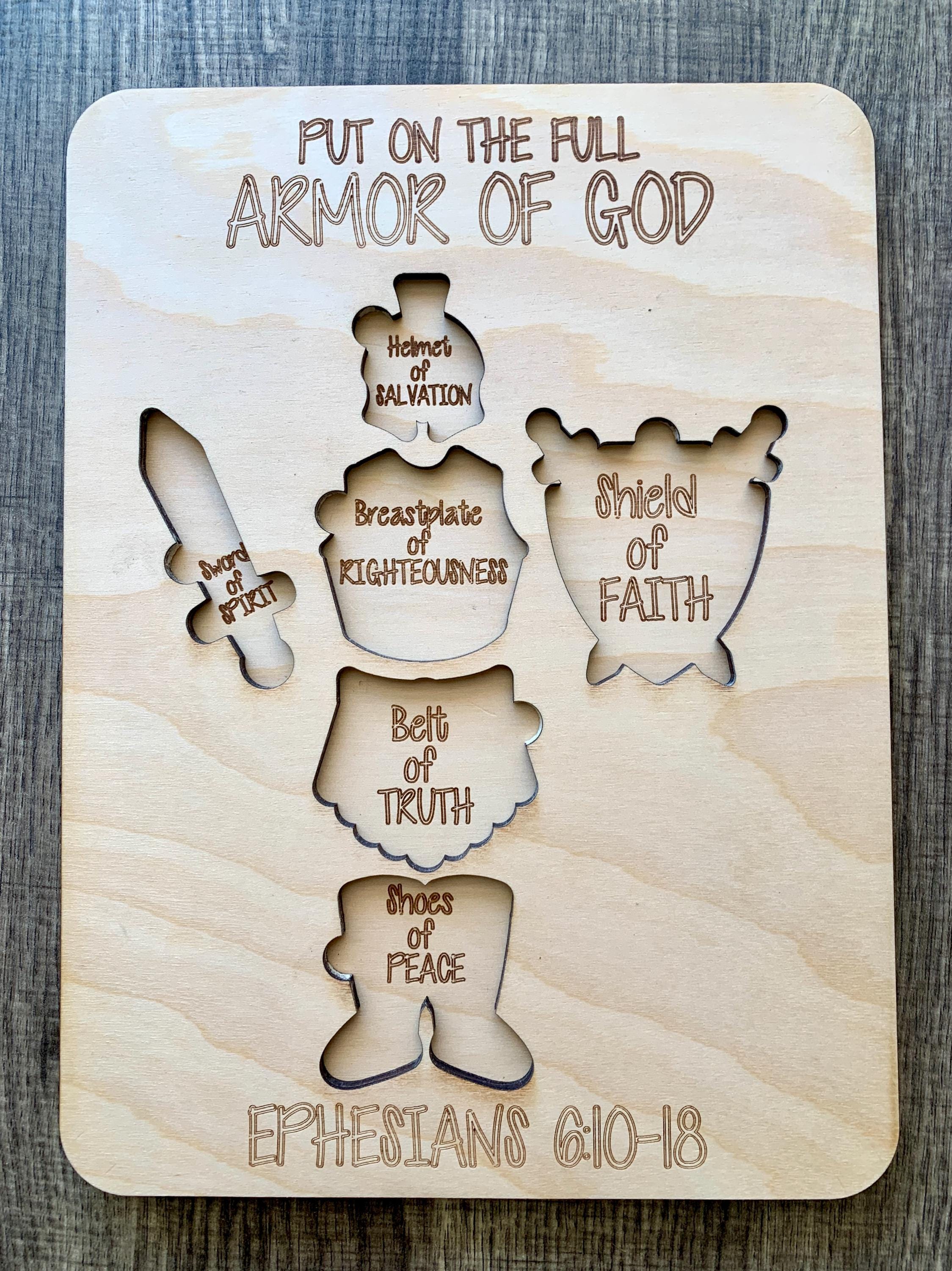 Armor of God Wooden Puzzle - Bible Learning Tool - Christian ...