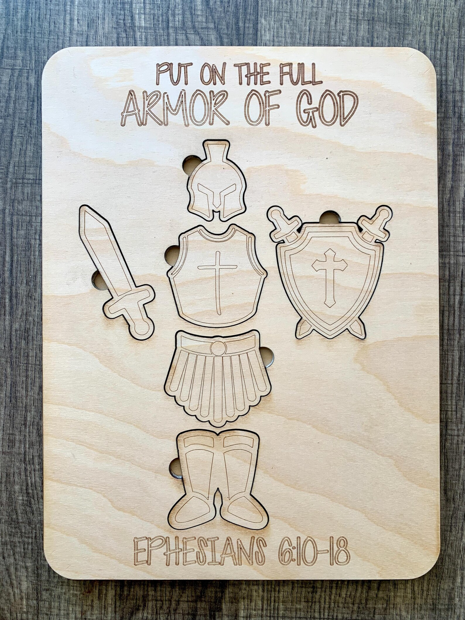 Armor of God Wooden Puzzle - Bible Learning Tool - Christian ...