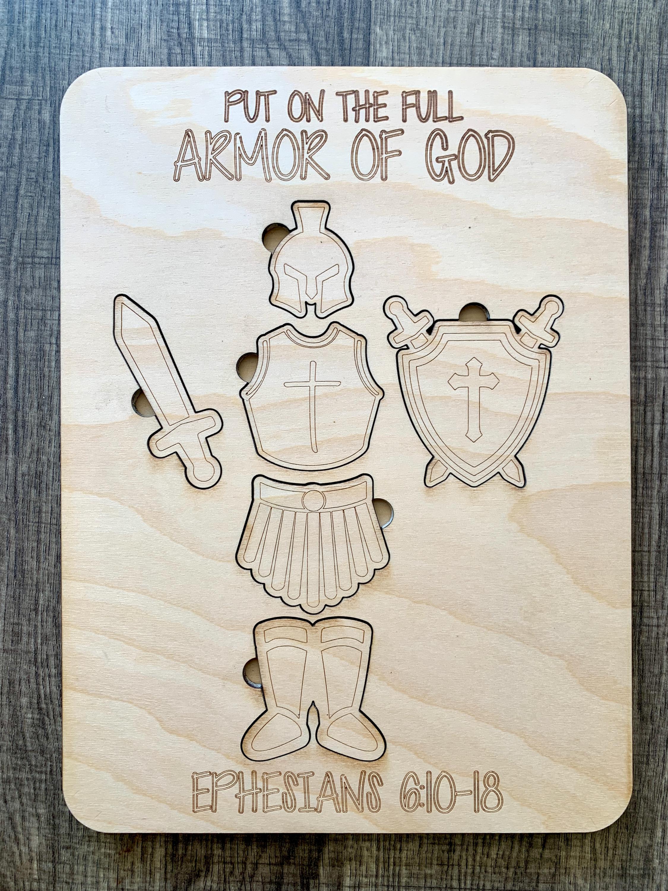 Armor of God Wooden Puzzle - Bible Learning Tool - Christian ...
