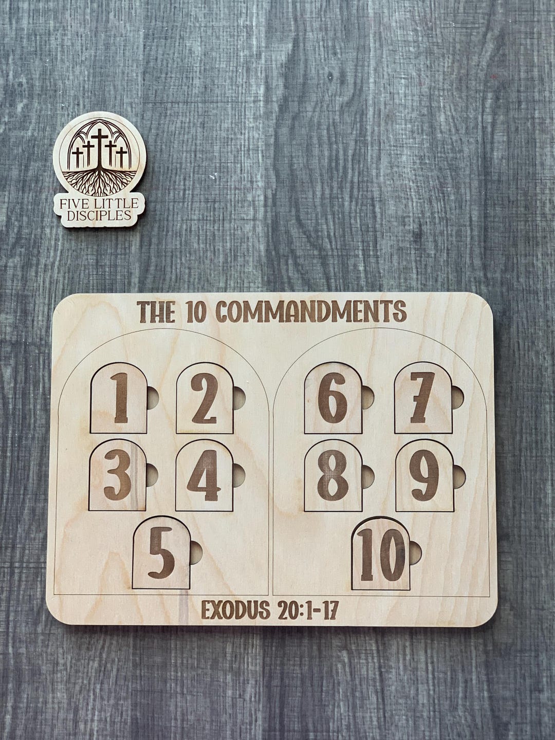 The 10 Commandments Wooden Puzzle - Bible Learning Tool - Christian ...