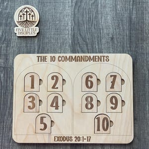 The 10 Commandments Wooden Puzzle - Bible Learning Tool - Christian ...