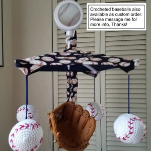 PLAY BALL Vinyl Baseball Crib Mobile - CUSTOM - Pick Your Color, Pick ...
