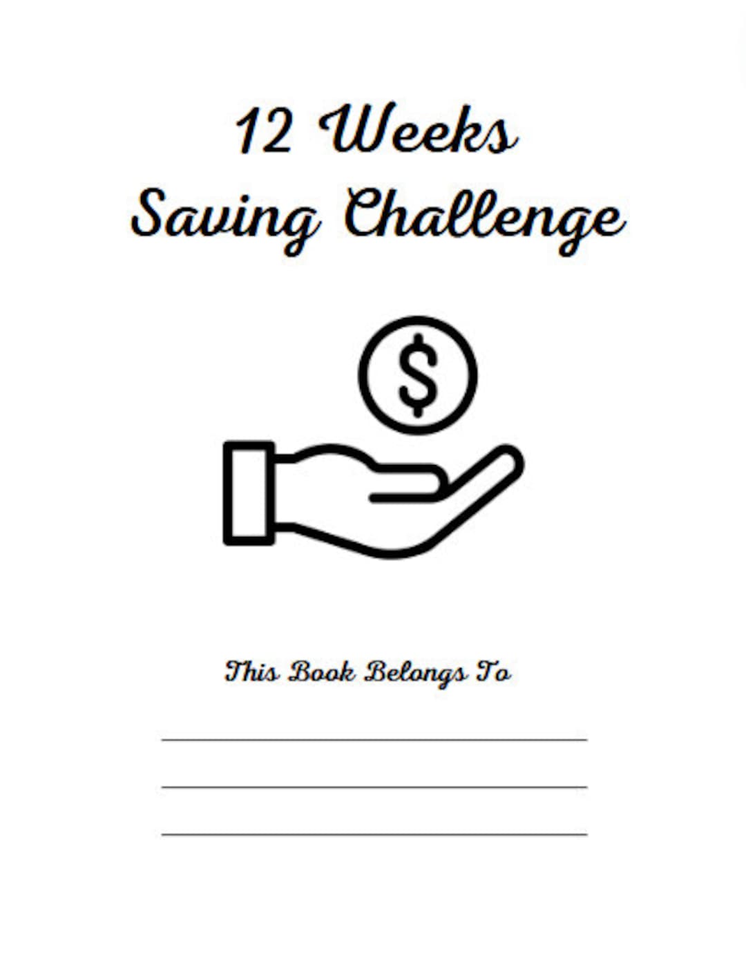 12 Week Money Savings Challenge digital, Template, Download - Etsy