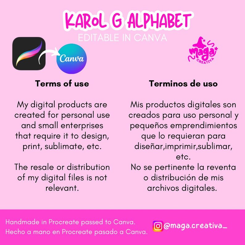 Alfabeto Karol G, tipografía PNG Karol G, plantilla editable en Canva ...