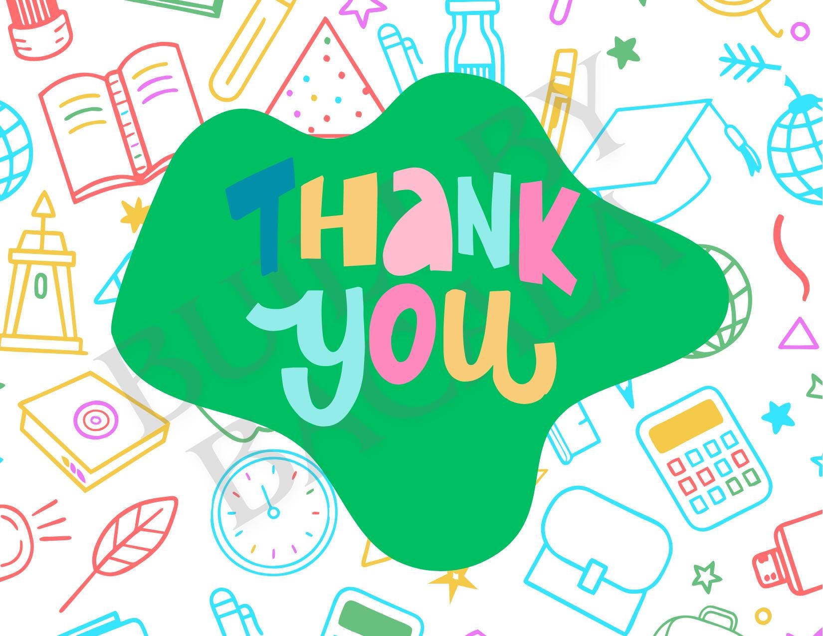 Colorful Teacher Thank You Card - Printable Gift Tag or Card - Instant ...