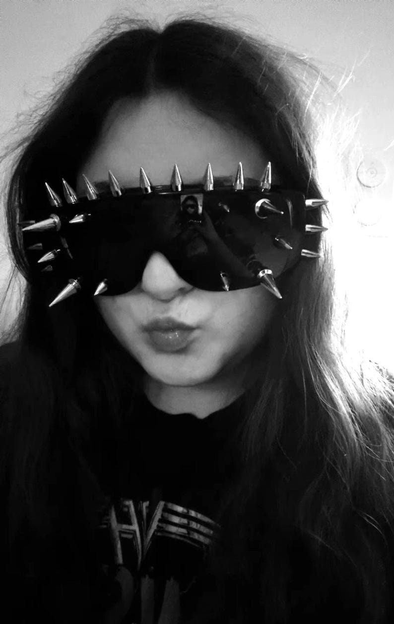 Spike Black Sunnies, Spike Glasses, Unisex Glasses, Sunglasses, Goth ...