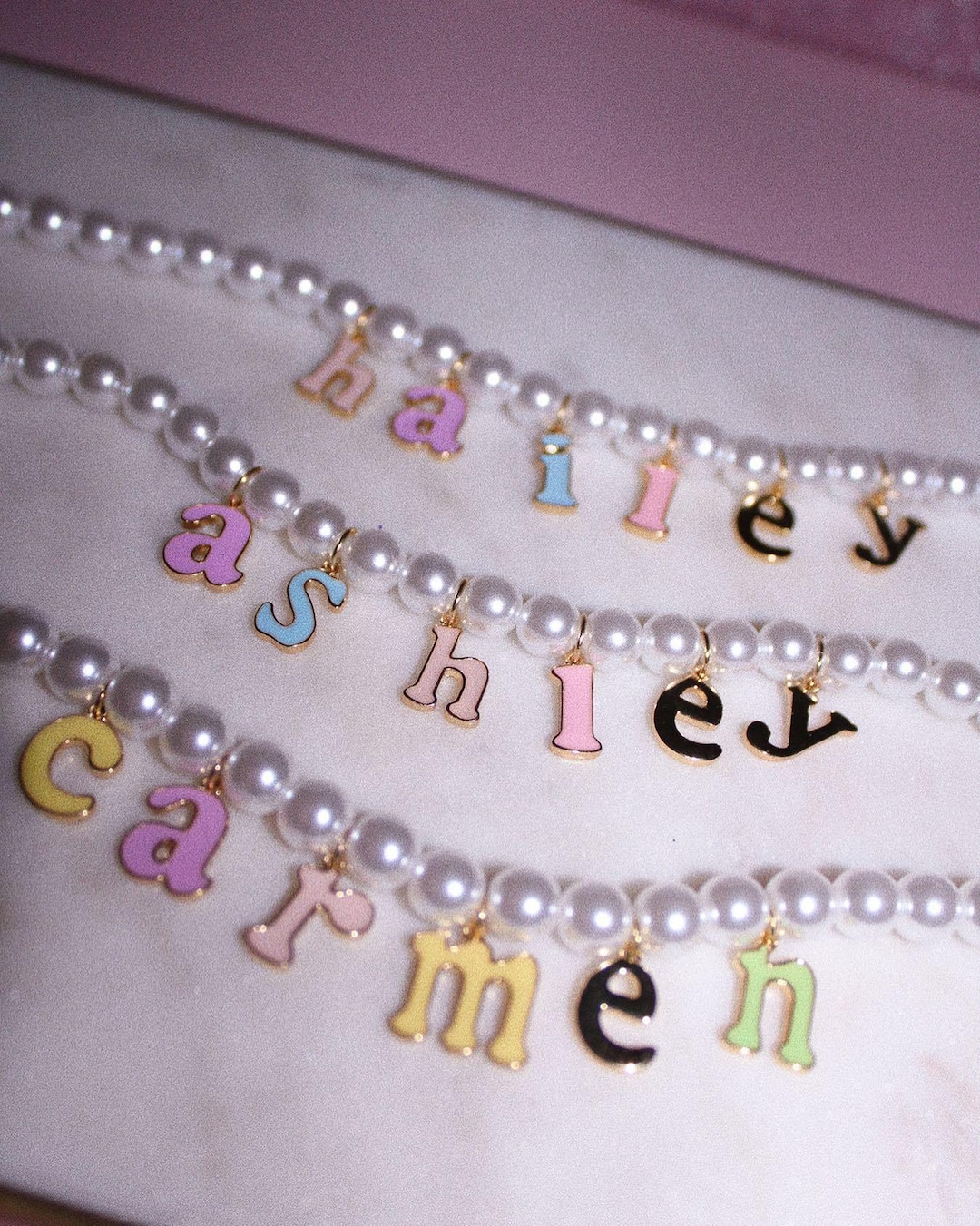 Pearl Name Necklace, Personalized Pearl Necklace, Name Necklace Pearls ...