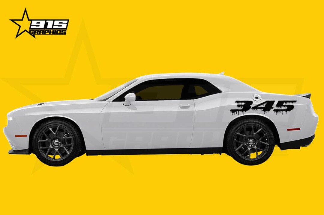 345 Dripping Quarter Panel Vinyl Decal Graphics Fits Dodge Challenger ...