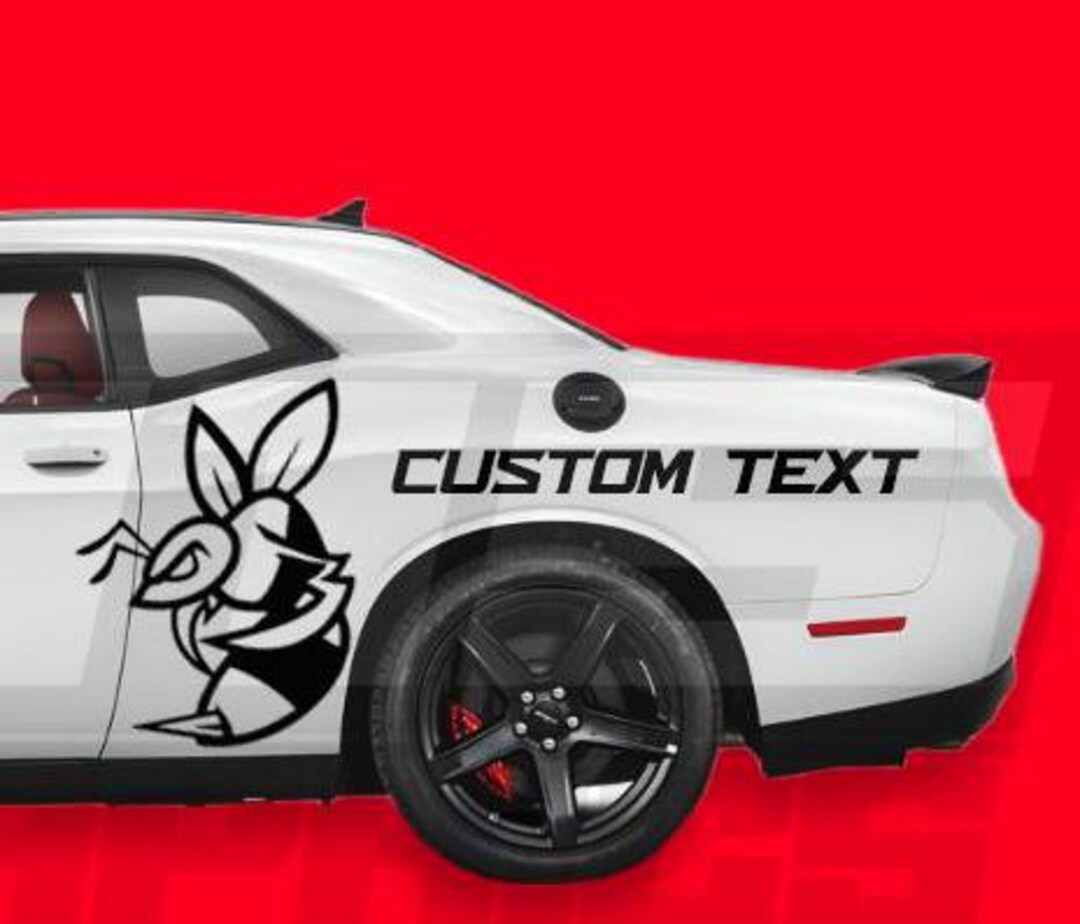Angry Bee and Custom Text Side Vinyl Decal Graphics Fits Dodge ...
