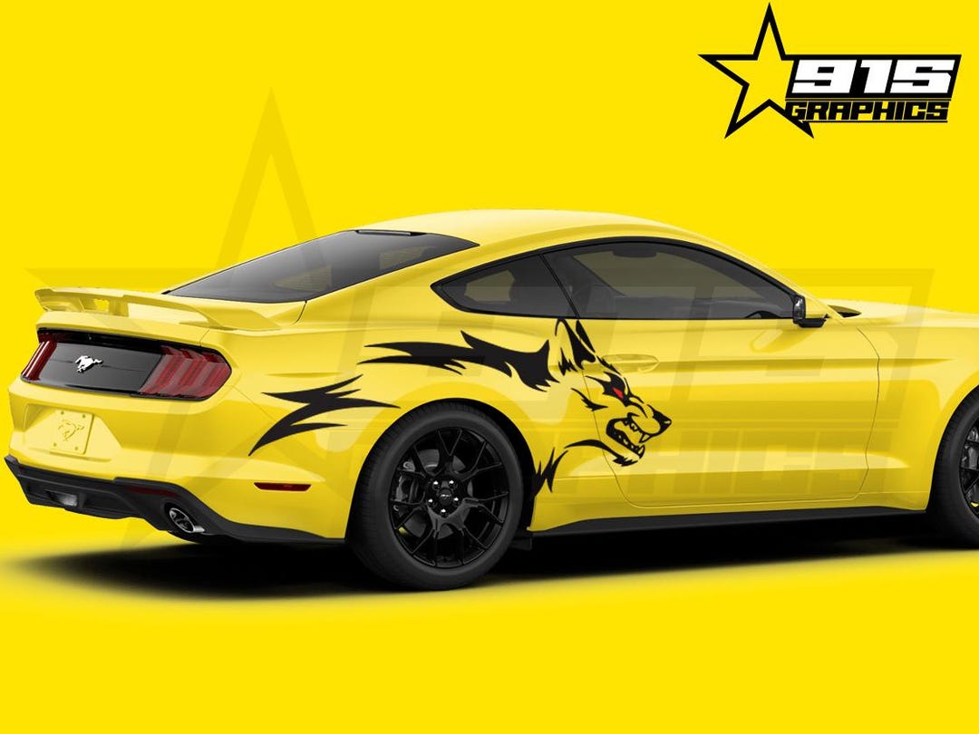 Large Coyote Side Vinyl Decal Graphics Fits Ford Mustang Gt 2016-2020 ...