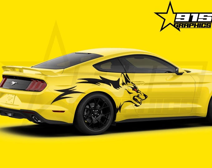 Large Coyote Side Vinyl Decal Graphics Fits Ford Mustang Gt 2016-2020 ...