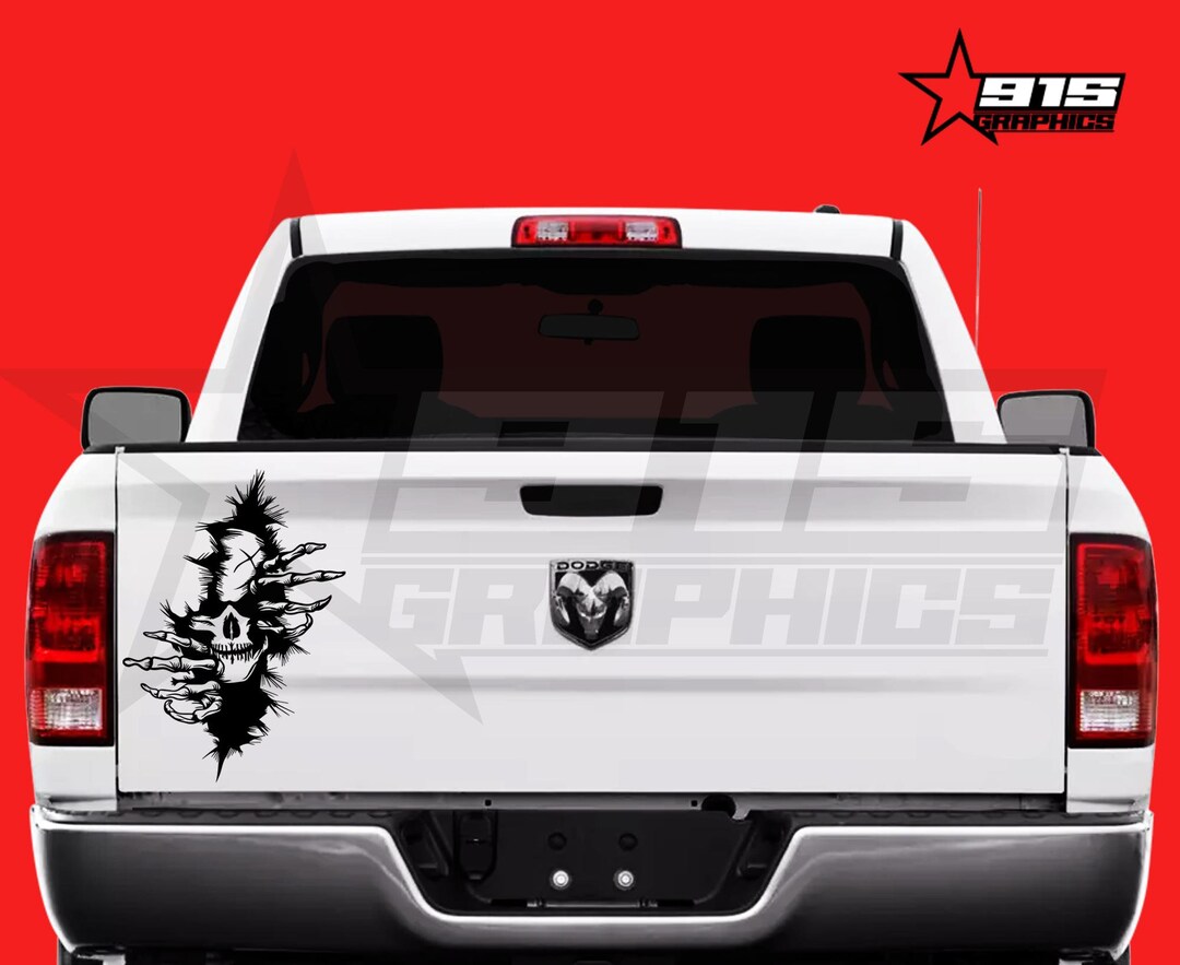 Escaping Reaper Skull Tailgate Vinyl Decal Graphic Fits Ram Chevy F150 ...