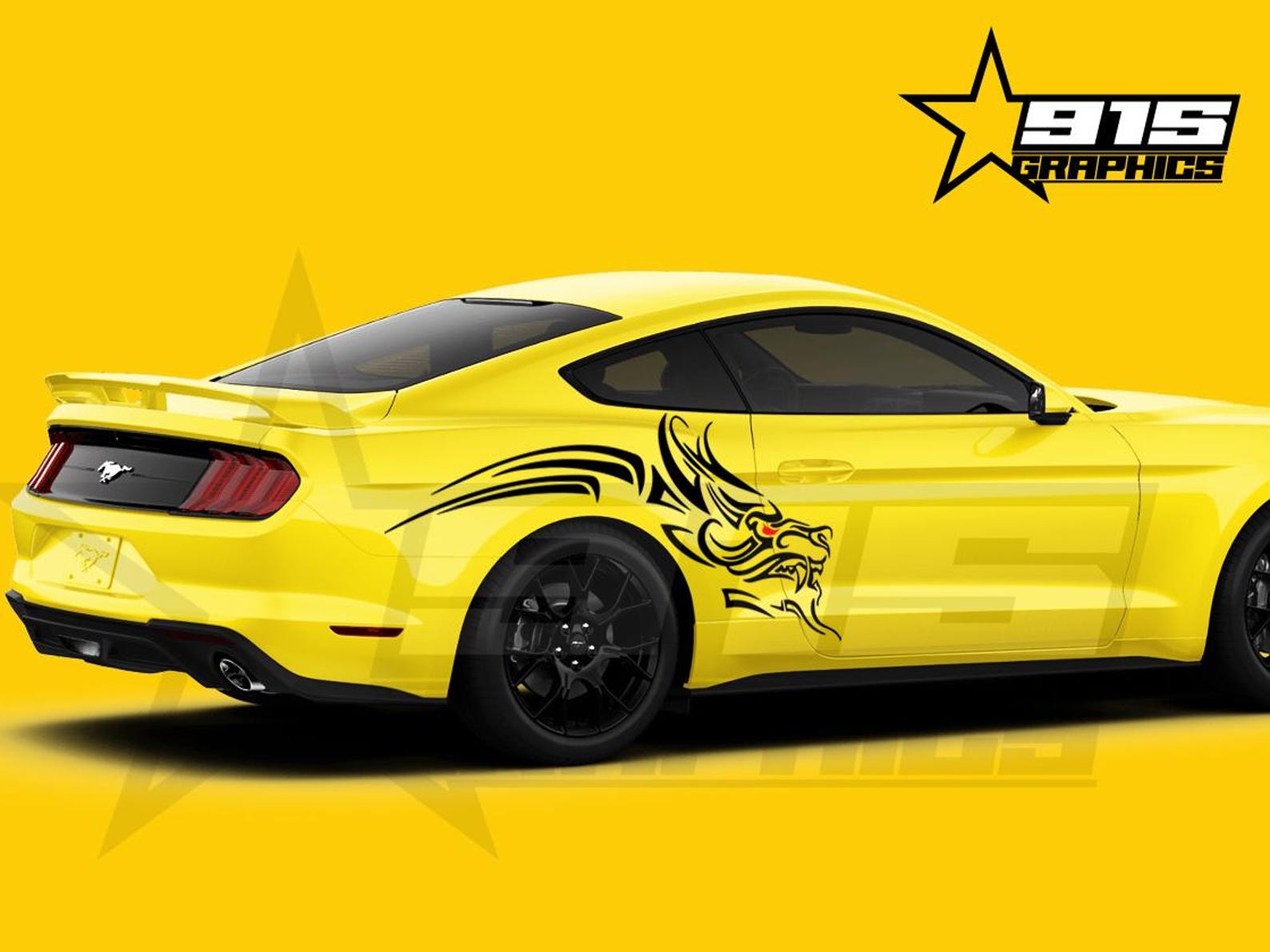 Tribal Coyote Side Vinyl Decal Graphics Fits Ford Mustang Gt 2016-2020 ...