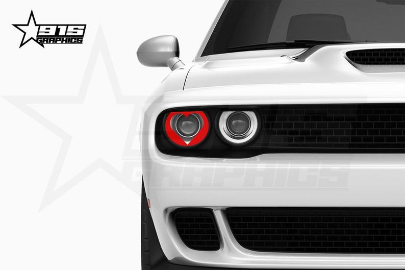 Heart Headlight Vinyl Decal Overlay Graphic Fits Dodge Challenger - Etsy