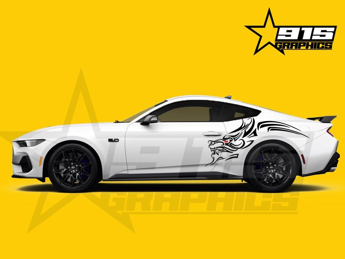 Tribal Coyote Side Vinyl Decal Graphics Fits Ford Mustang Gt 2016-2020 ...