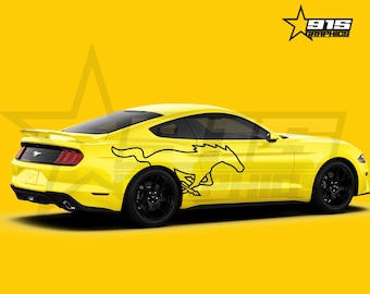 Large Coyote Side Vinyl Decal Graphics Fits Ford Mustang Gt 2016-2020 ...