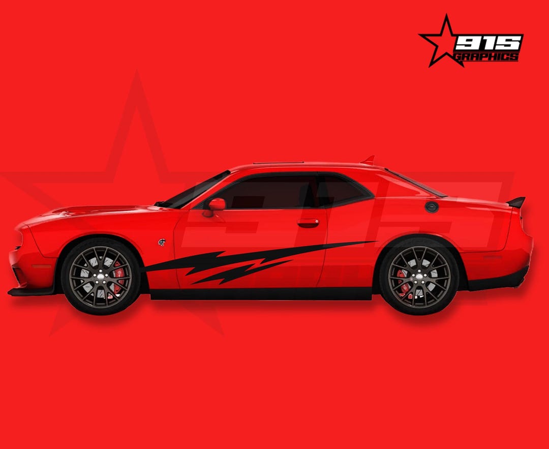 2 Spike Waves Car Vinyl Decal Graphics Flags Fits Dodge Challenger - Etsy