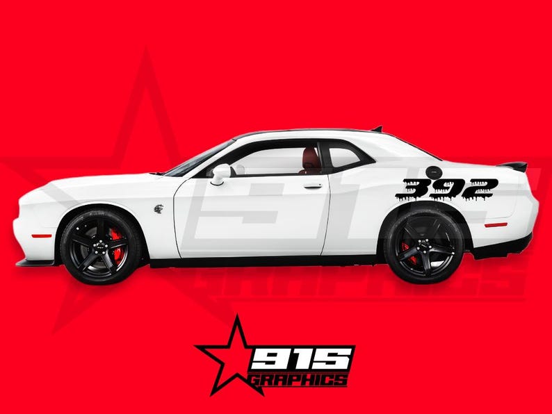 392 Dripping Quarter Panel Vinyl Decal Graphics Fits Dodge Challenger ...