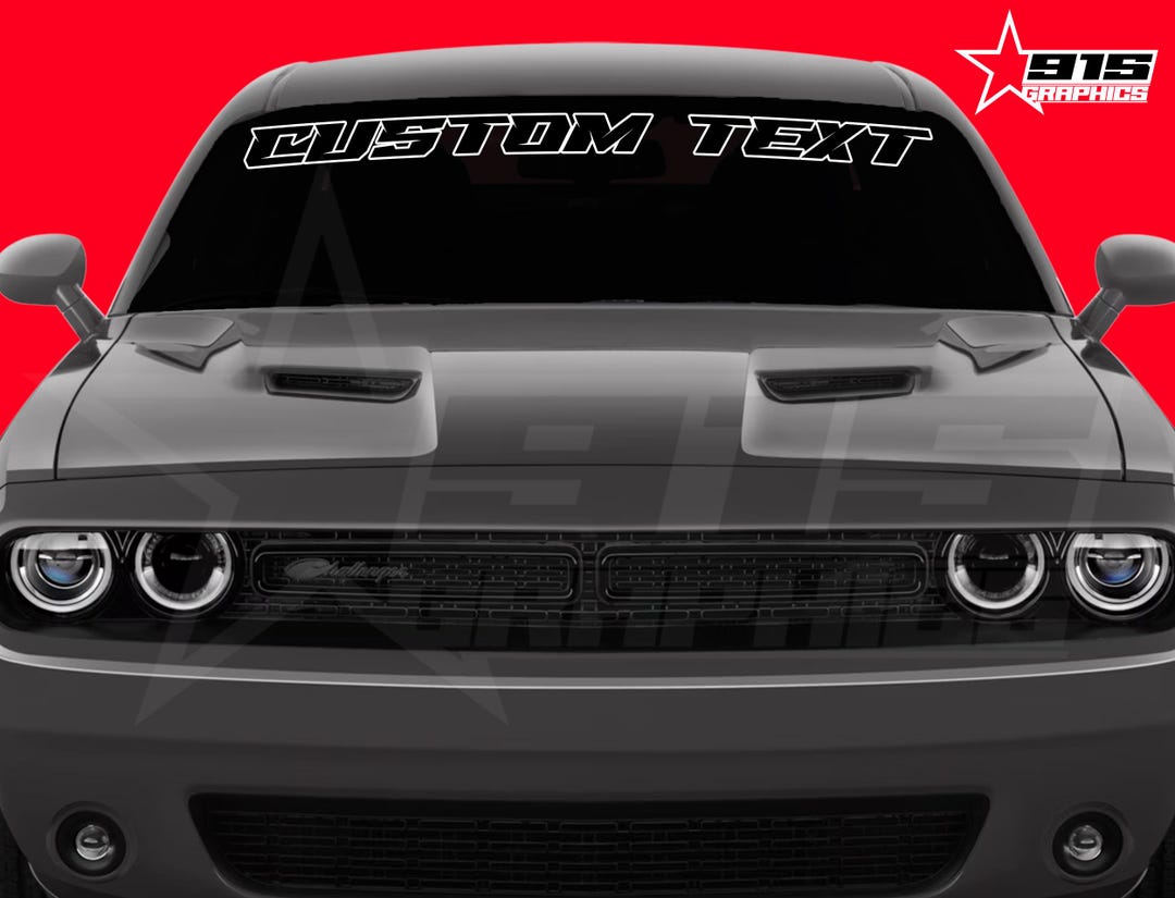 Custom Racing Outlined Text Windshield Vinyl Decal Banner Fits Dodge ...