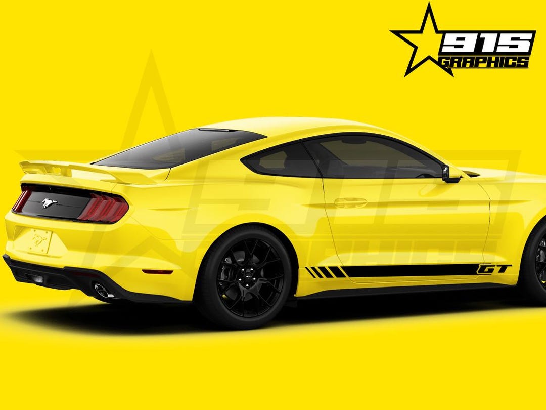 Gradient GT Rocker Panel Stripes Vinyl Decal Graphics Fits Ford Mustang ...