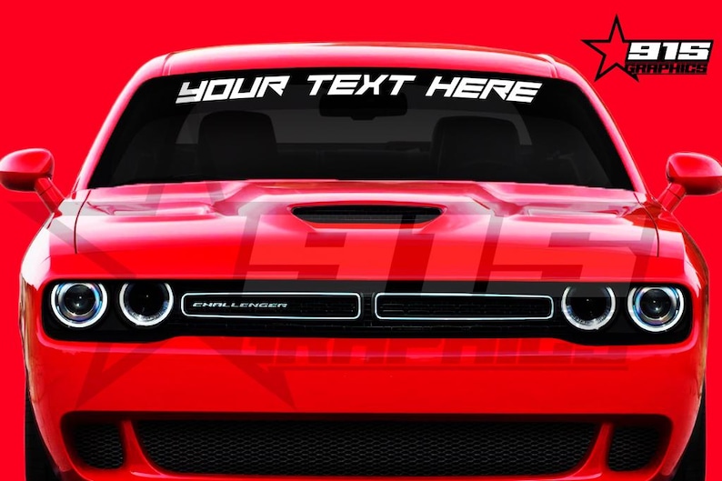 Bold Custom Text Windshield Vinyl Decal Banner Fits Dodge Challenger - Etsy