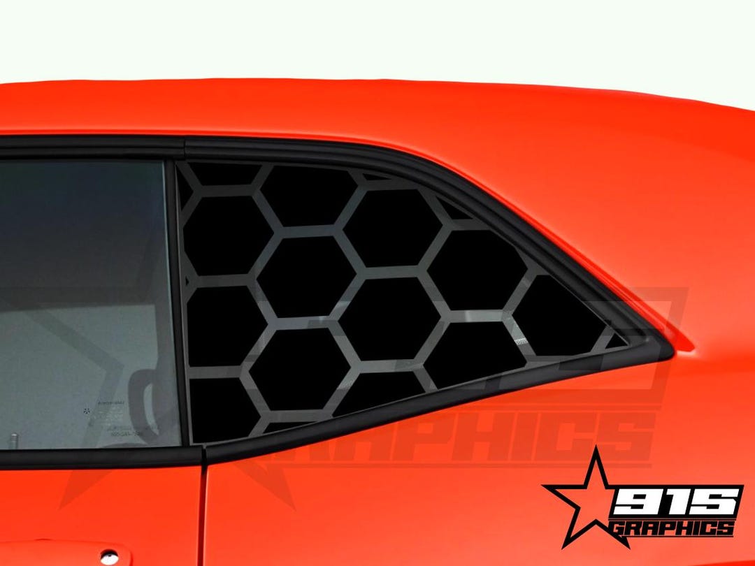 Large Honeycomb Side Window Vinyl Decal Graphics Fits Dodge Challenger ...