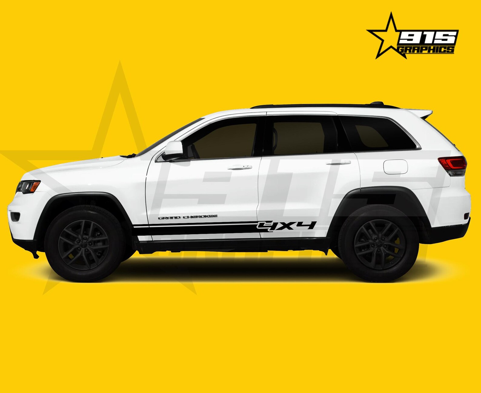 4x4 Dual Stripe Rocker Panel Vinyl Decal Graphics Fits Jeep Grand ...